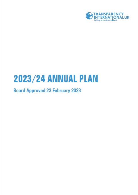 2023/24 Annual Plan | Transparency International UK